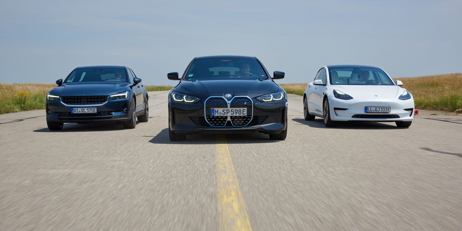Elektroauto Vergleich BMW i4 Polestar 2 Tesla Model 3 wer gewinnt